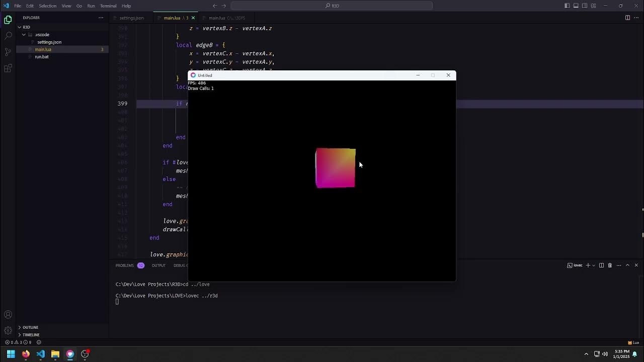 [Coding Projects] 3D Renderer Using Love2D - YouTube