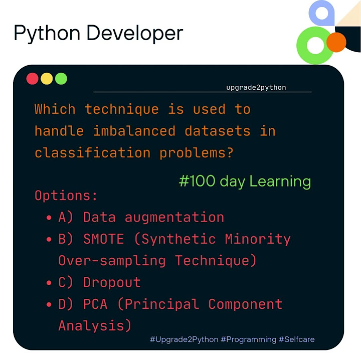 Which technique is used to handle imbalanced datasets in classification problems? Machine ...