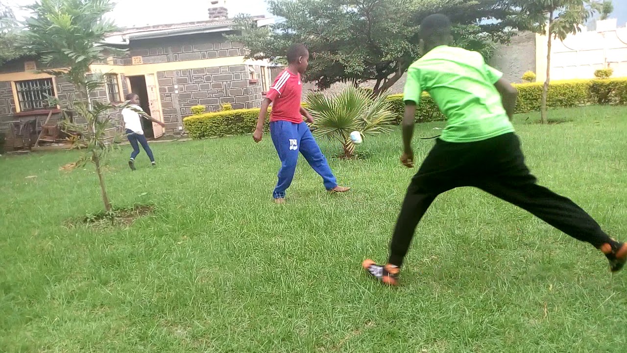 Playing football with improvised ball - YouTube
