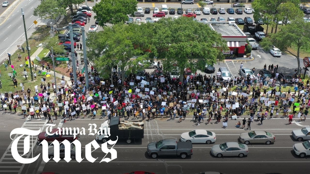 Demonstrators gather in Temple Terrace - YouTube