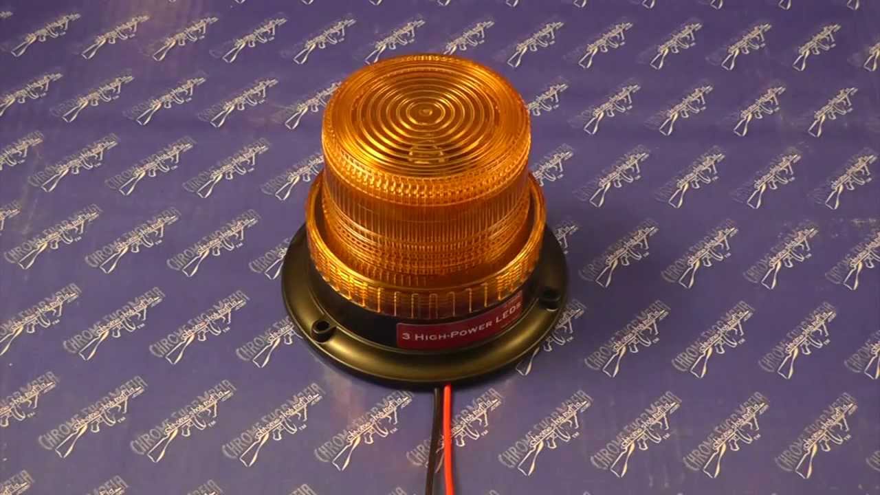 Beacon Light LED Mini Strobe with Lighter Plug - Amber Lens with Amber ...
