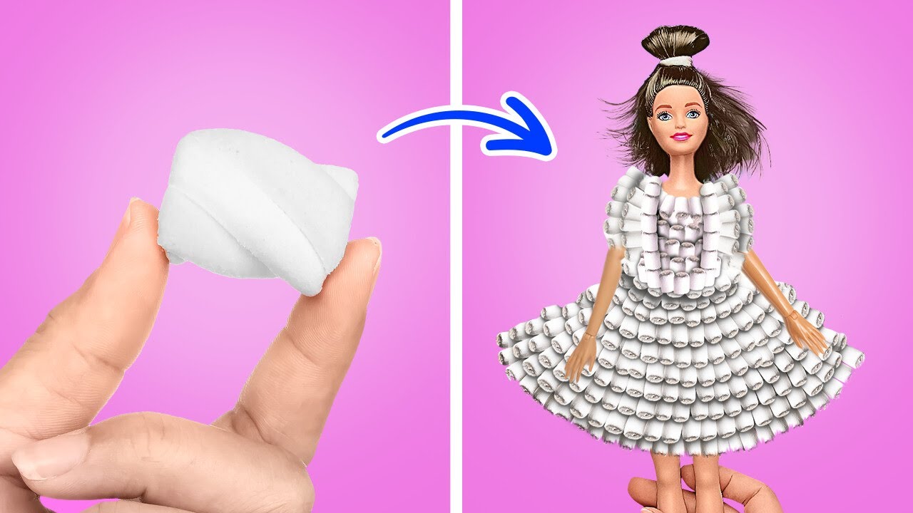 DIY CUTE TINY DOLL CLOTHES & ACCESSORIES - YouTube