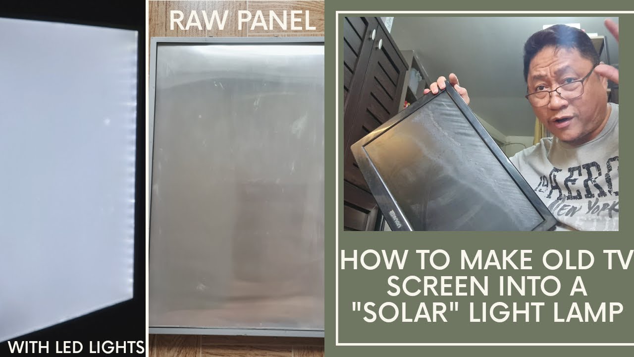 UPCYCLING: How to Make "Solar" Light Lamp Out of Old TV Screen - YouTube