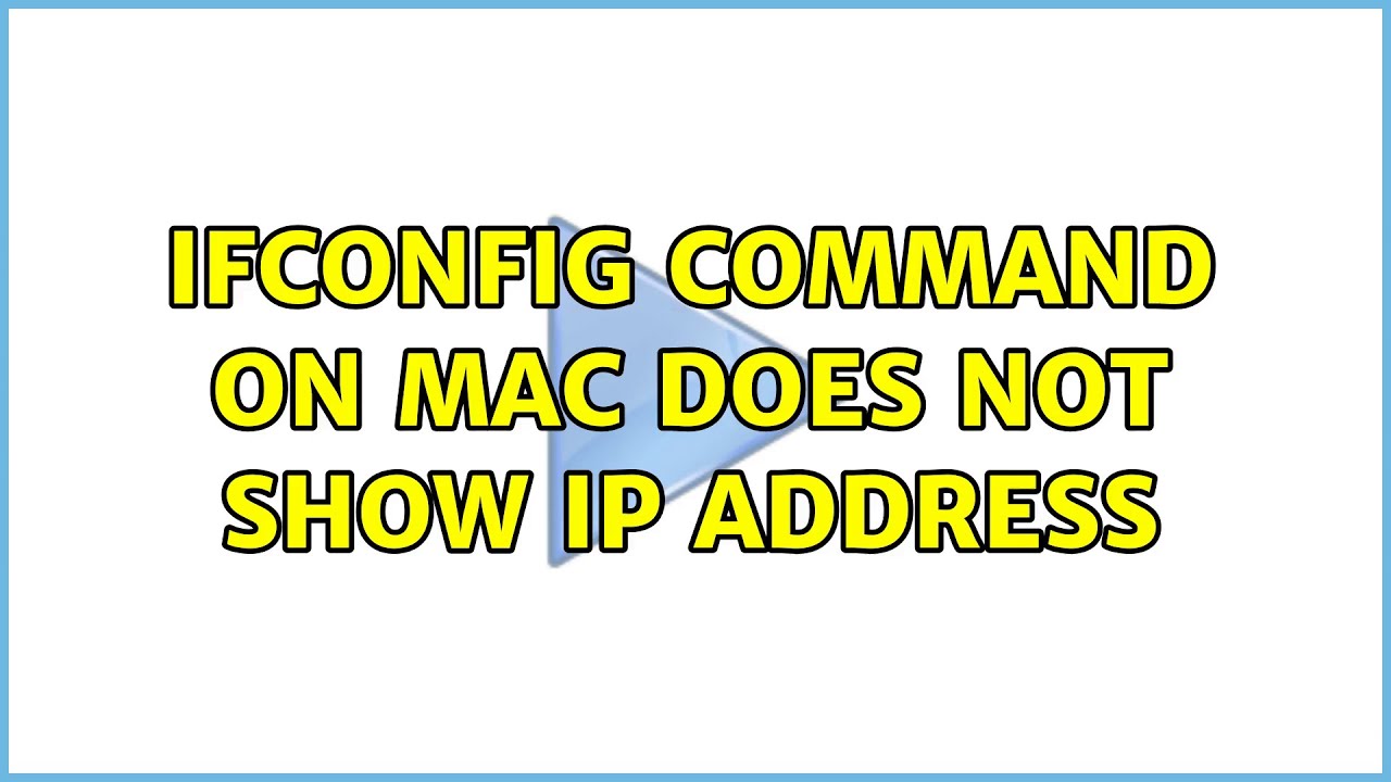 ifconfig command on mac does not show IP address (2 Solutions!!) - YouTube