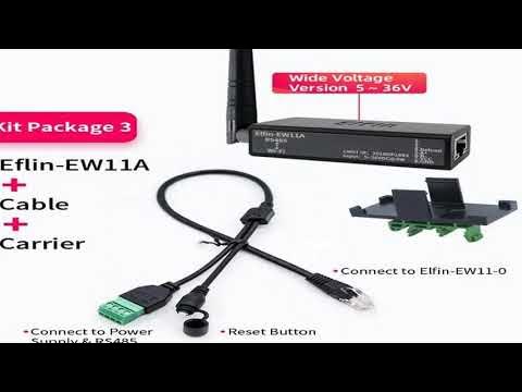 Elfin-EW11A Serial Port RS485 to WiFi Serial Device Server Support TCP/IP Telnet Modbus TCP Pro ...