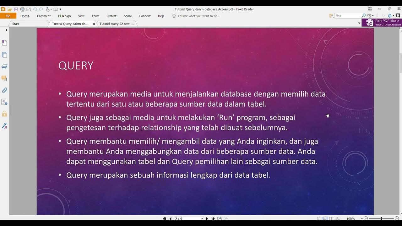 Tutorial Query Dalam Database Access chapter 1 - YouTube