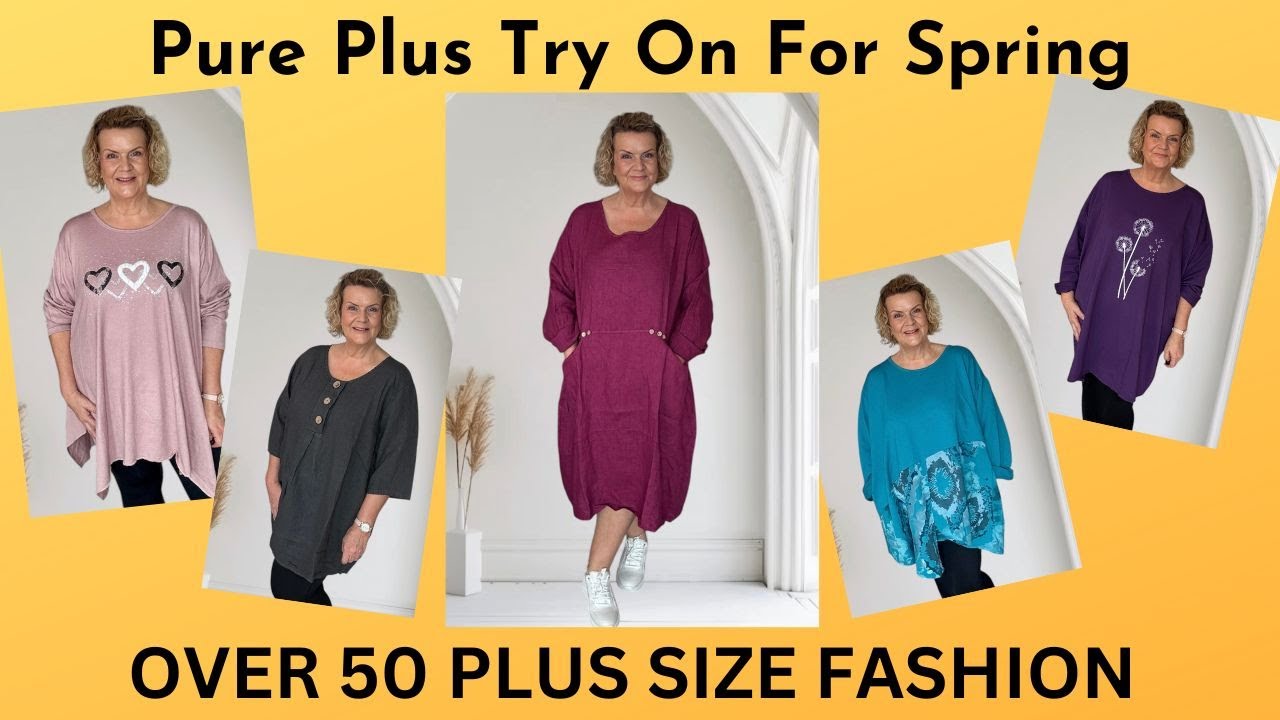 Pure Plus Haul & Try On For Spring - Over 50 Plus Size Fashion - YouTube
