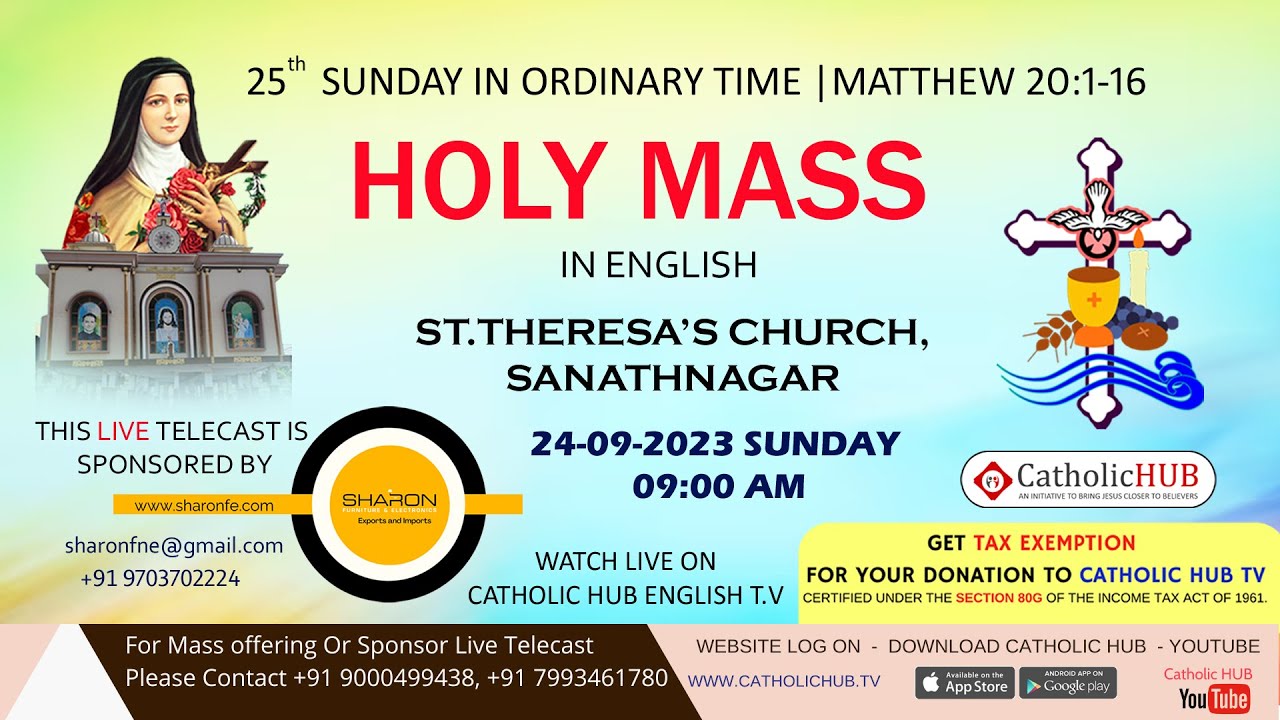 LIVE HOLY MASS | WORD OF GOD | ST.THERESA'S CHURCH | SANATHNAGAR | HYD ...