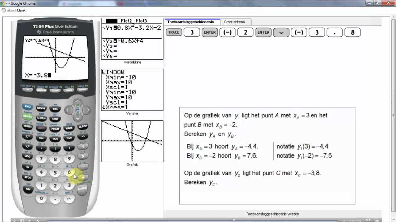 Grafische rekenmachine TI 84 Formules Grafieken en Tabellen deel 2 ...