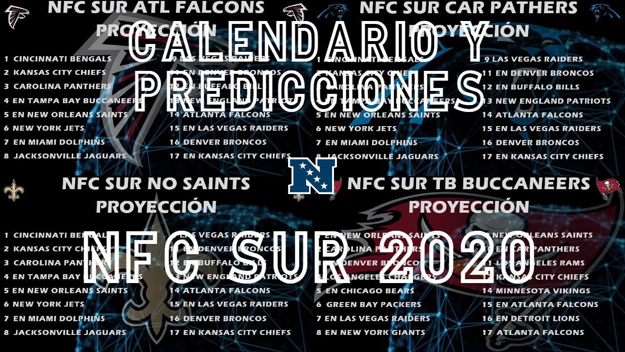 CALENDARIO NFL 2020 PREDICCIONES NFC SUR - YouTube