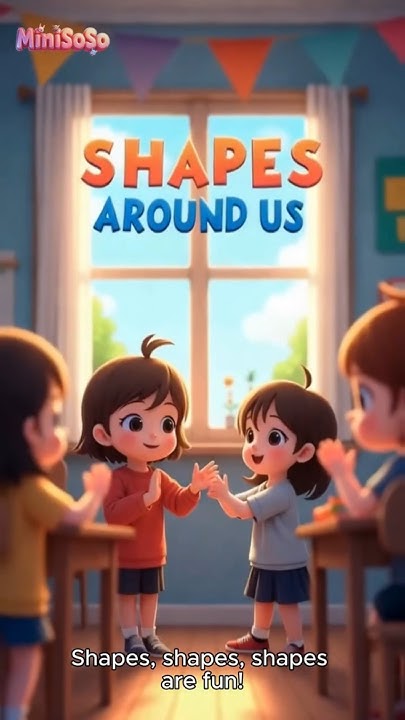 Shapes around us, explore them with us! 🟨🟣🔺️#minisoso #cartoon # ...
