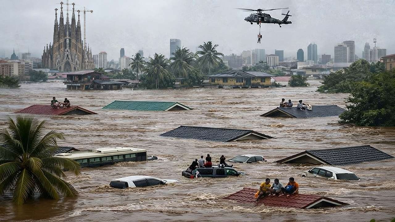 DISASTER in Spain MONSTER FLOODS Swallow Cities, Sweep Away Homes ...
