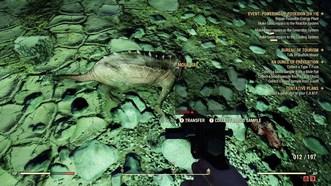 Fallout 76 Collect Blood Sample from Mole Rat - YouTube