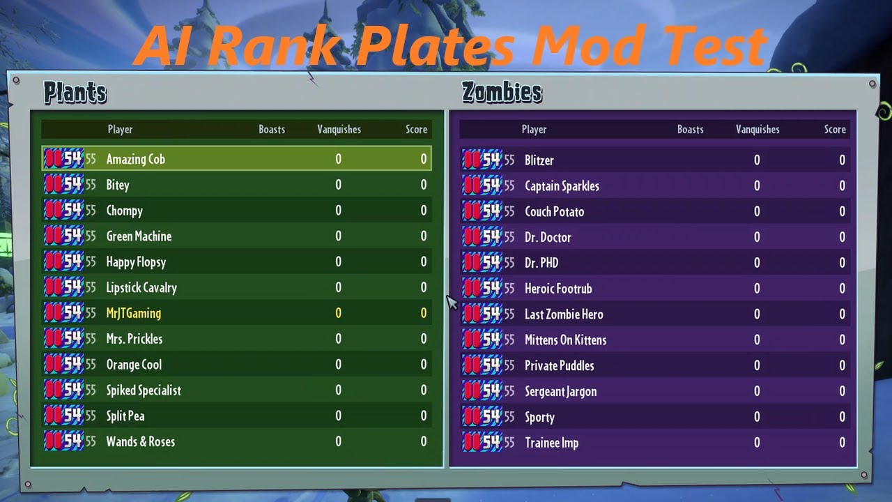 Plants vs. Zombies Garden Warfare 2: AI Rank Plates Mod Test - YouTube
