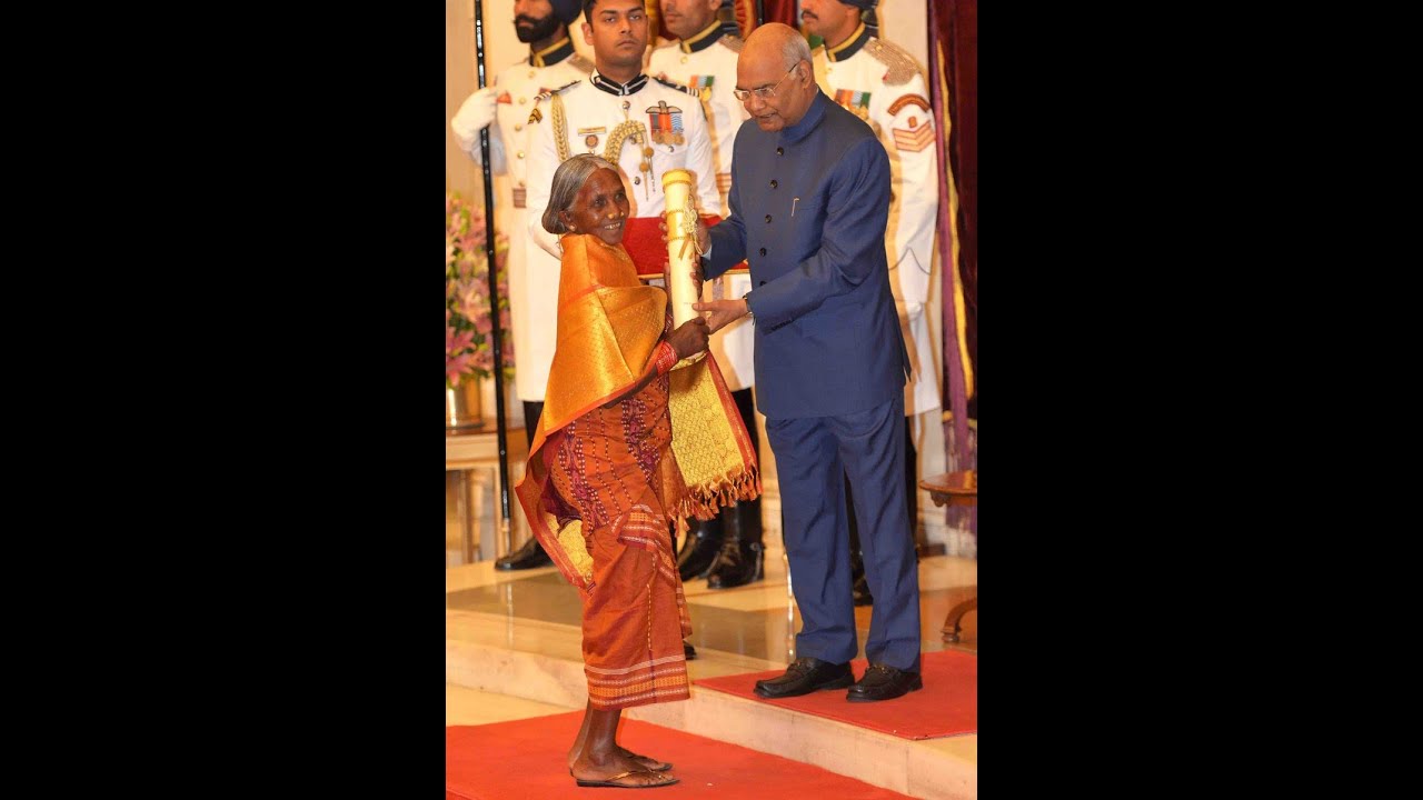 President Kovind presents Padma Shri to Smt Kamala Pujari for Agriculture - YouTube