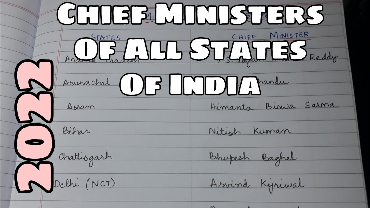 Chief Ministers Of All States Of India 2022| CM Of All States Of India ...