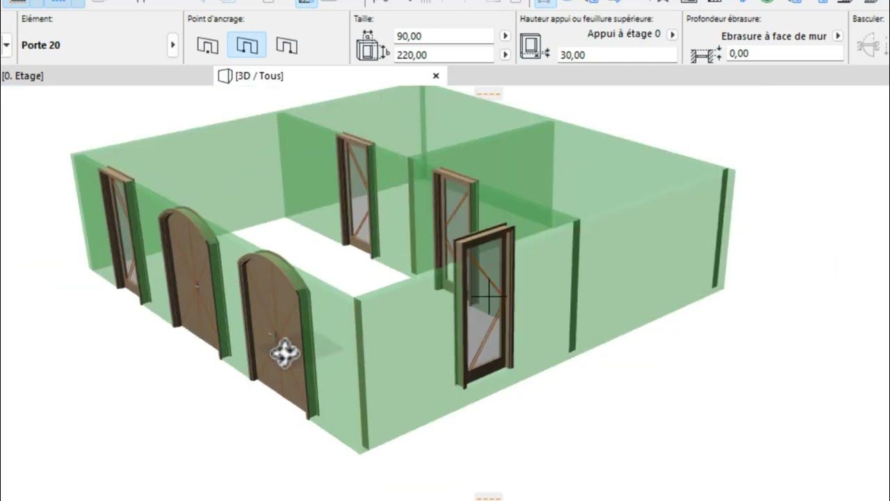 Formation ARCHICAD (6 Outil Porte1) - YouTube