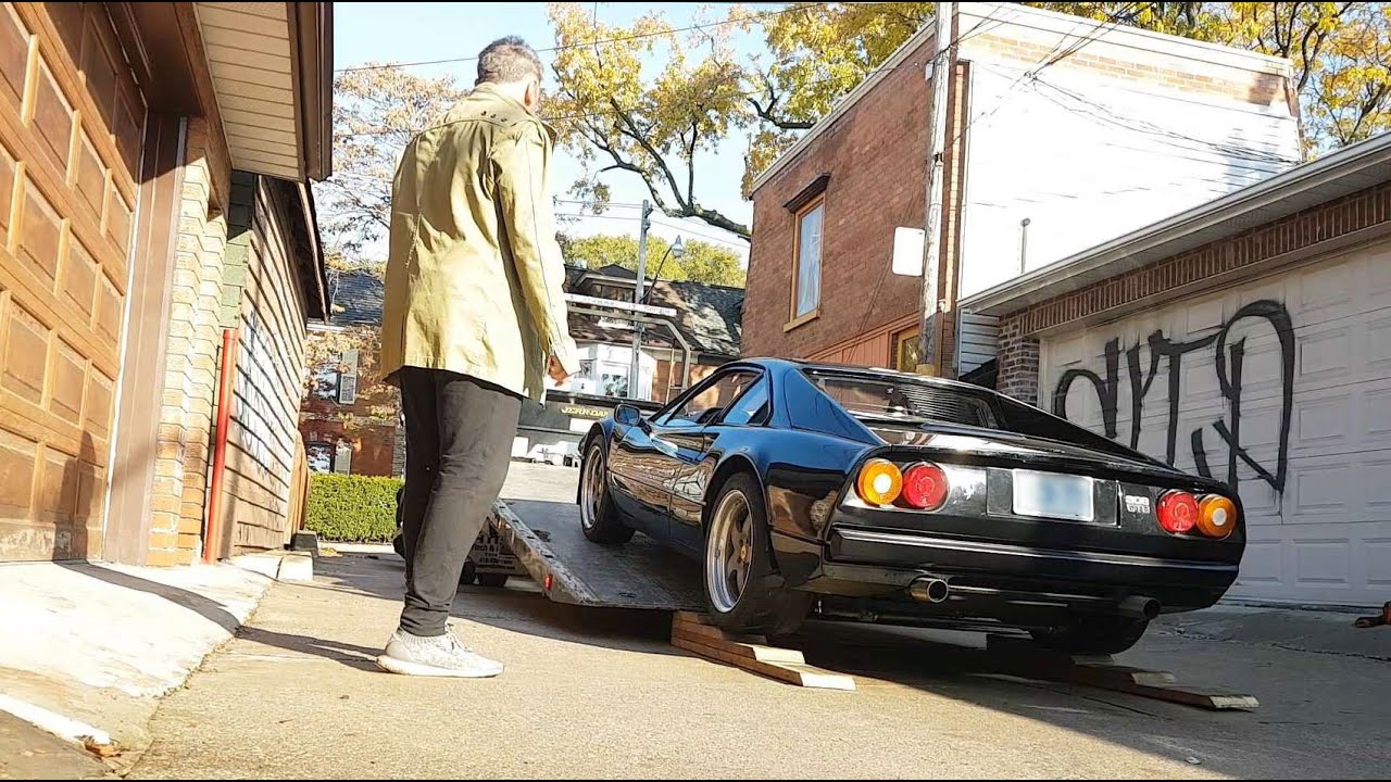 Towing a FERRARI 308 with a Flatbed Tow Truck - YouTube
