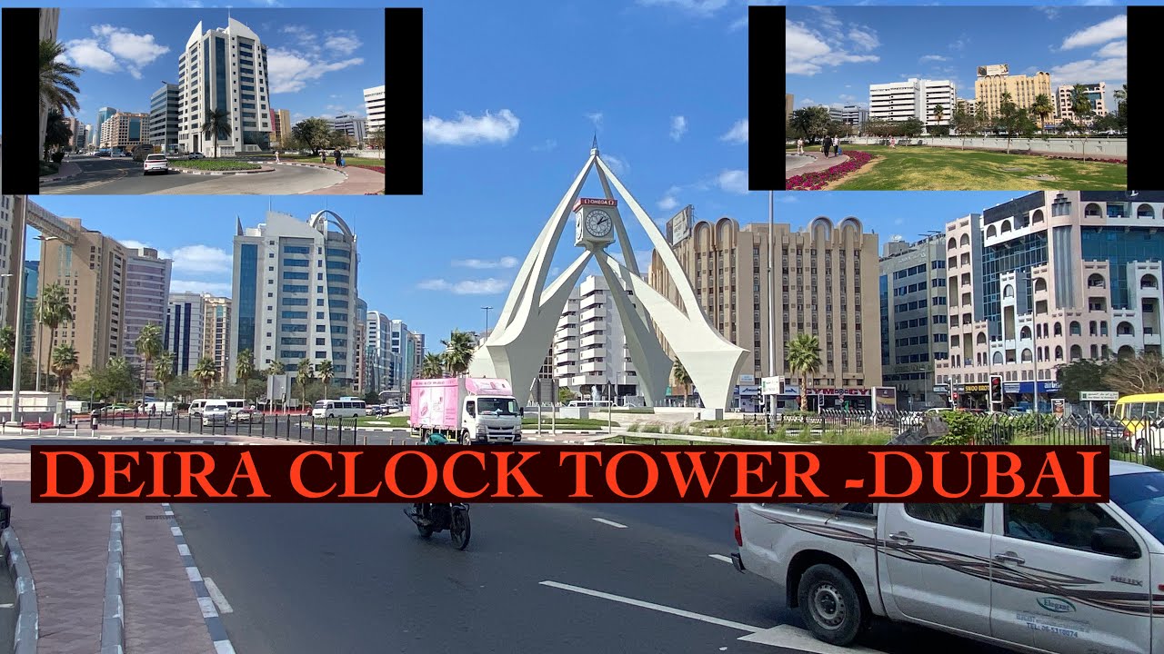 First time ever walk through to the Dubai Clock tower roundabout Deira ...