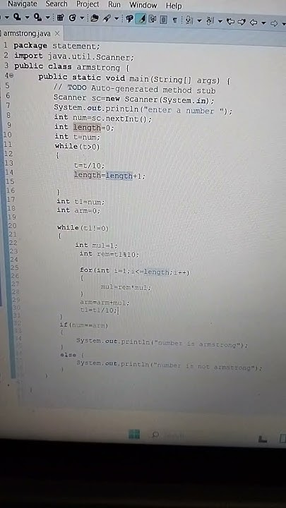 Armstrong number in java - YouTube