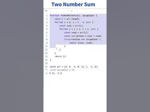 Two Number Sum | Nested for-loop | Time Complexity? | Learn in Tamil #LiT #shorts - YouTube