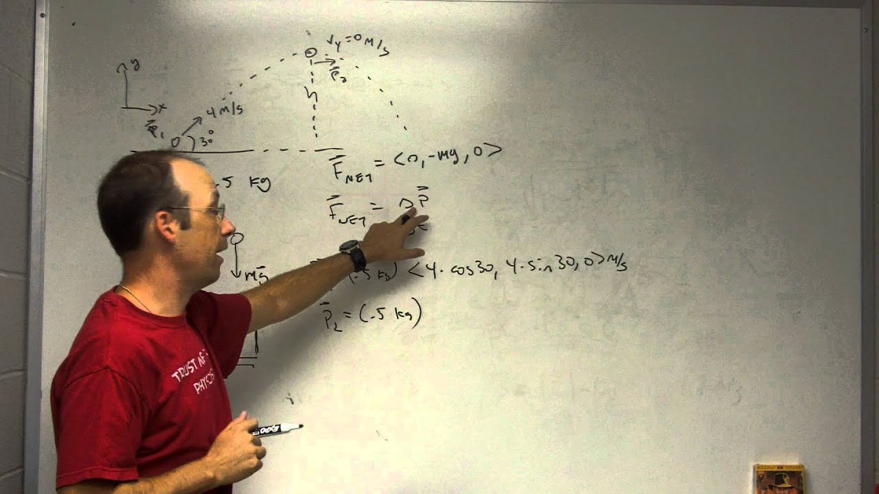 Momentum Principle Example - Projectile Motion - YouTube