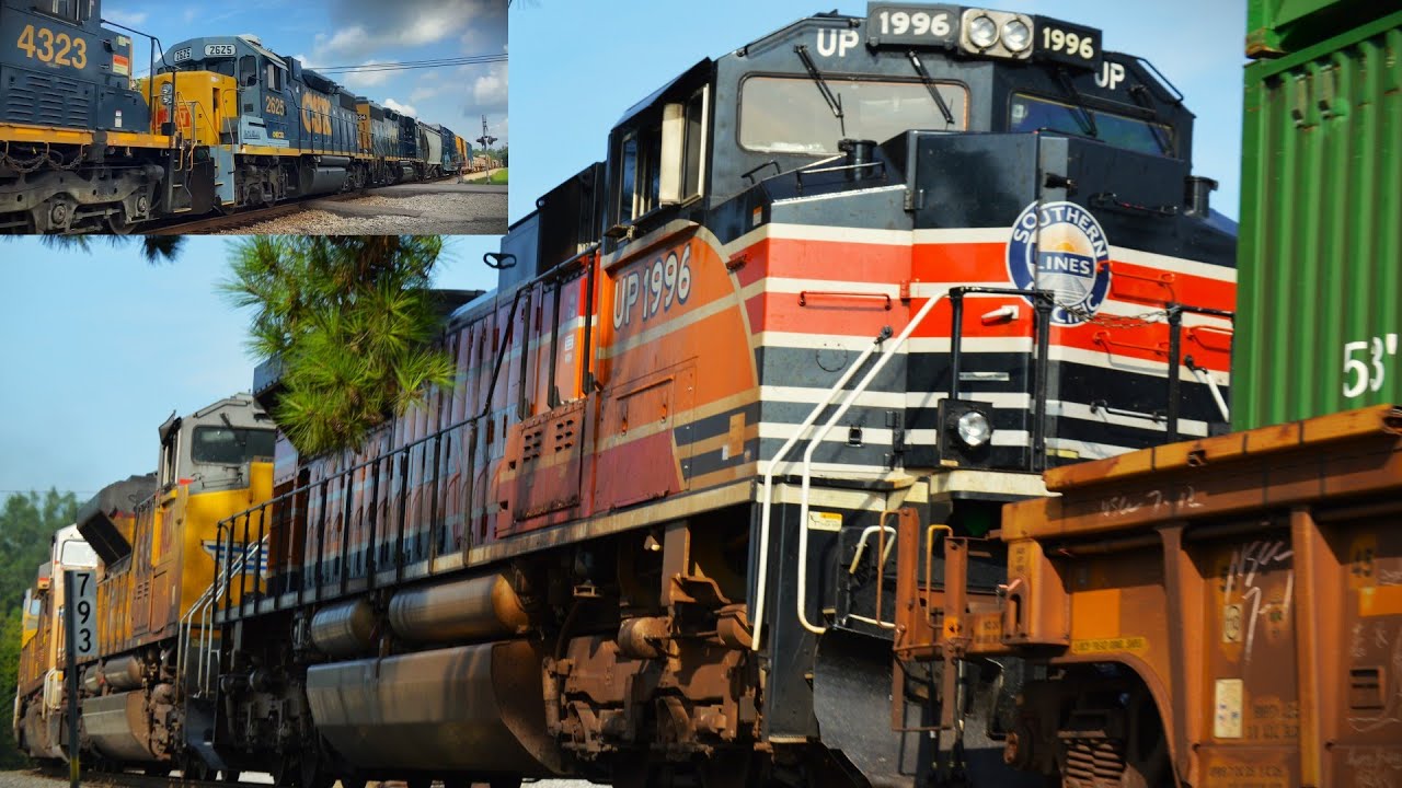UP 1996 - Southern Pacific - Trails on NS 29S, CSX 2625 - L&N Nose ...