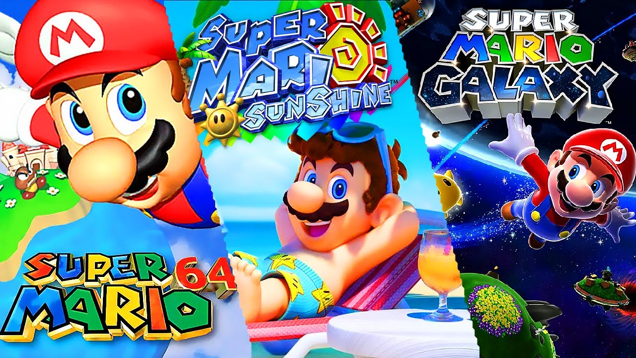 Super Mario 64 + Super Mario Sunshine + Super Mario Galaxy - Full Game ...