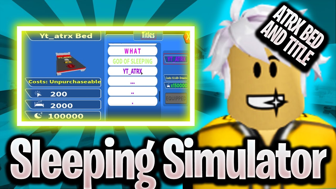 Sleeping Simulator - YT_ATRX Bed - Title Roblox - YouTube