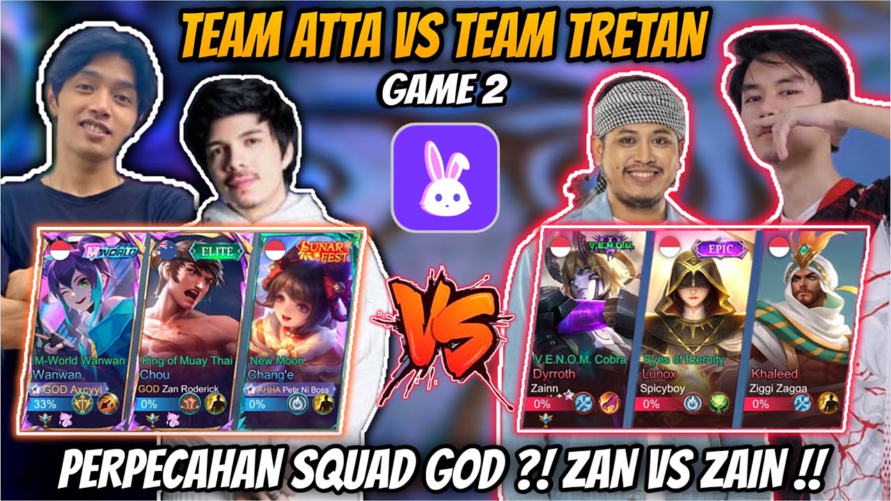 PERANG SAUDARA !! ZAN GOD VS ZAIN GOD !? TEAM ATTA VS TEAM TRETAN GAME ...