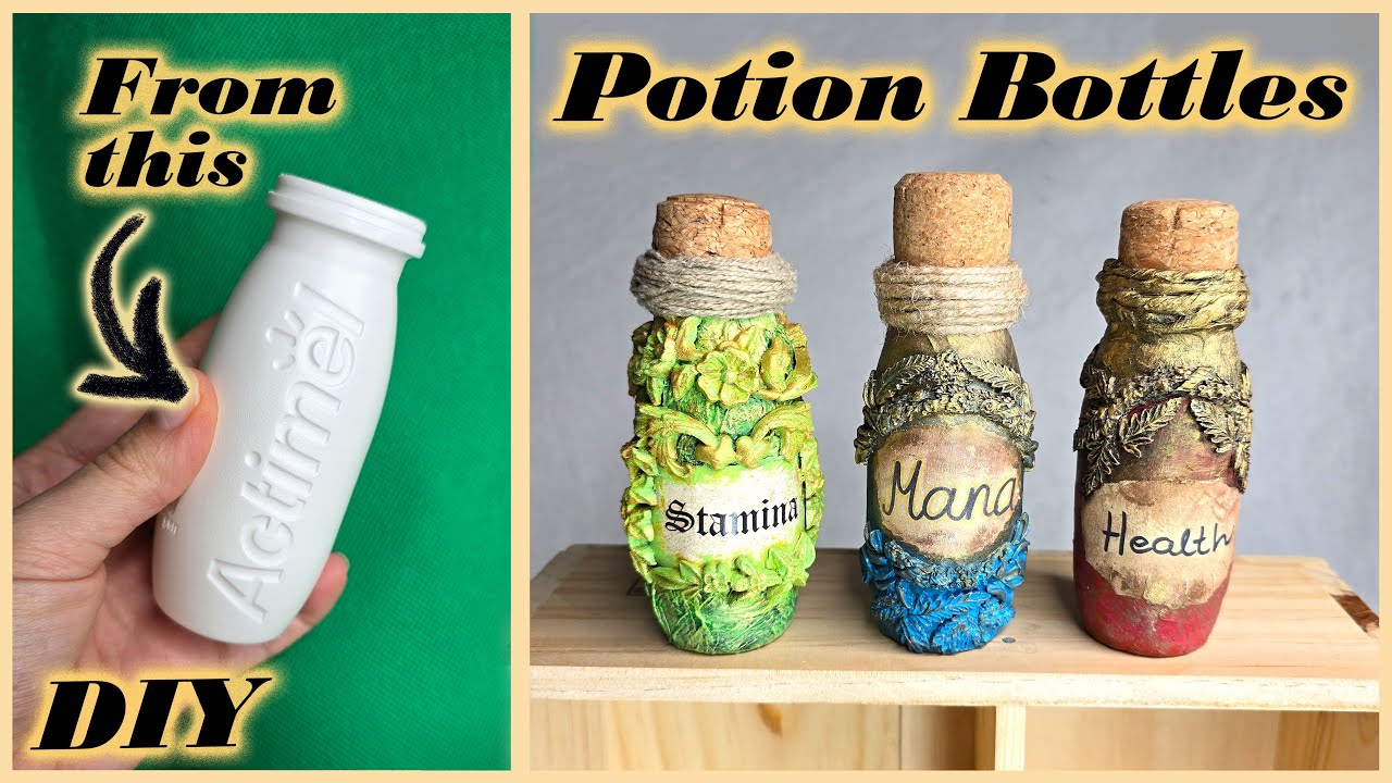 DIY Mana health stamina potion magical bottles prop | Halloween crafts ...