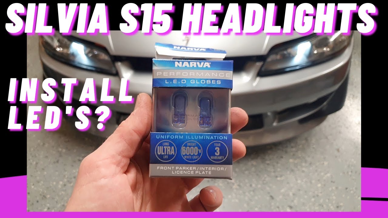 S15 Silvia Headlights Get NEW LED Parkers INSTALL! - YouTube