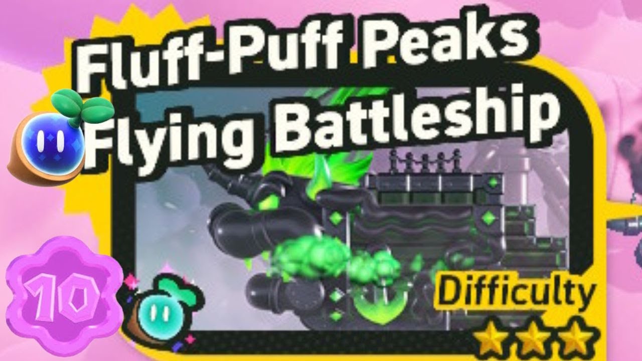 Super Mario Bros Wonder Fluff Puff Peaks Flying Battleship - YouTube