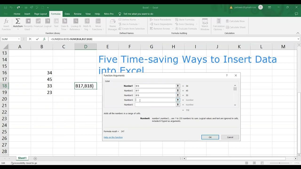 Five Time saving Ways to Insert Data into Excel - YouTube