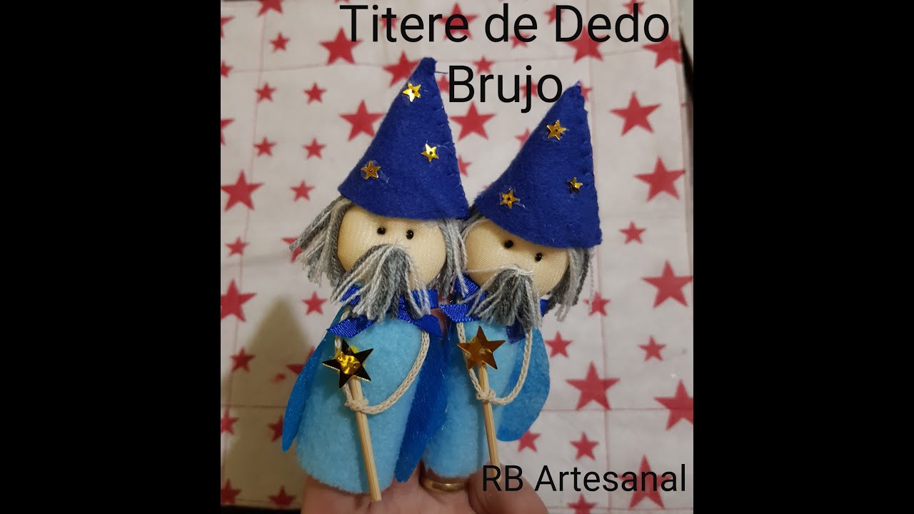 Como Hacer un Titere de Dedo Brujo o Mago. Titere de Tela (Fieltro ...