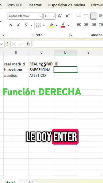 Función Derecha en excel - YouTube
