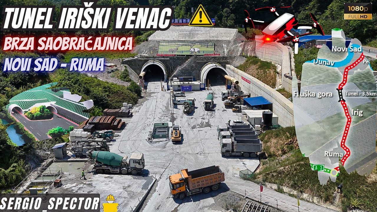 Najduži Tunel u Srbiji IRIŠKI VENAC, izgradnja brze saobraćajnice Novi ...