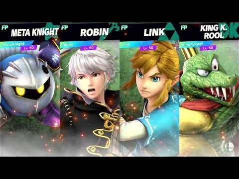 Super Smash Bros Ultimate Amiibo Fights 11pm Finals Meta Knight v Robin v Link v K Rool - YouTube