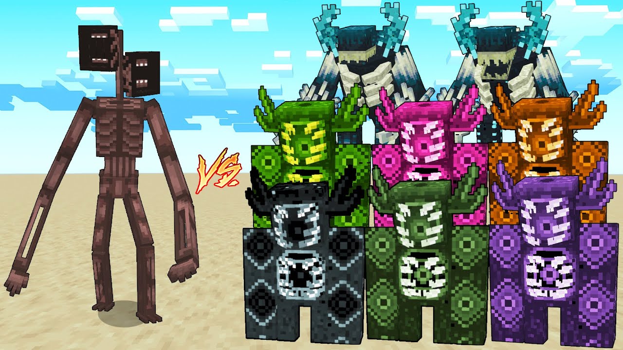 Siren Head Vs All Zorden, Dinosaur Warden, T-Rex Warden / Minecraft Mob ...