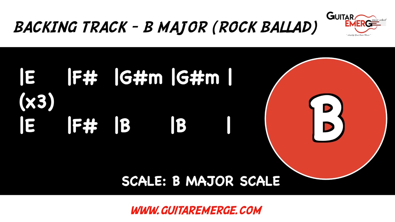 Backing Track - B Major (Rock Ballad) - YouTube