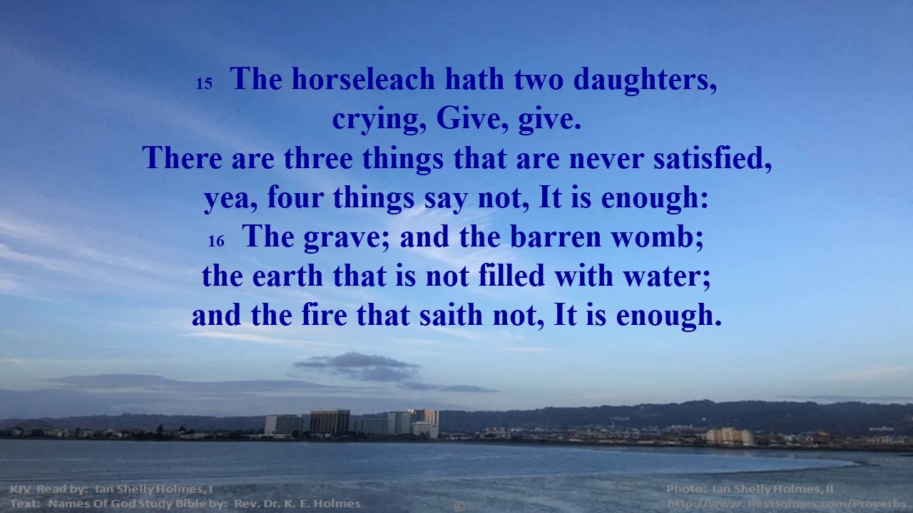 Proverbs 30 - The Words Of Agur, Even The Prophecy - YouTube