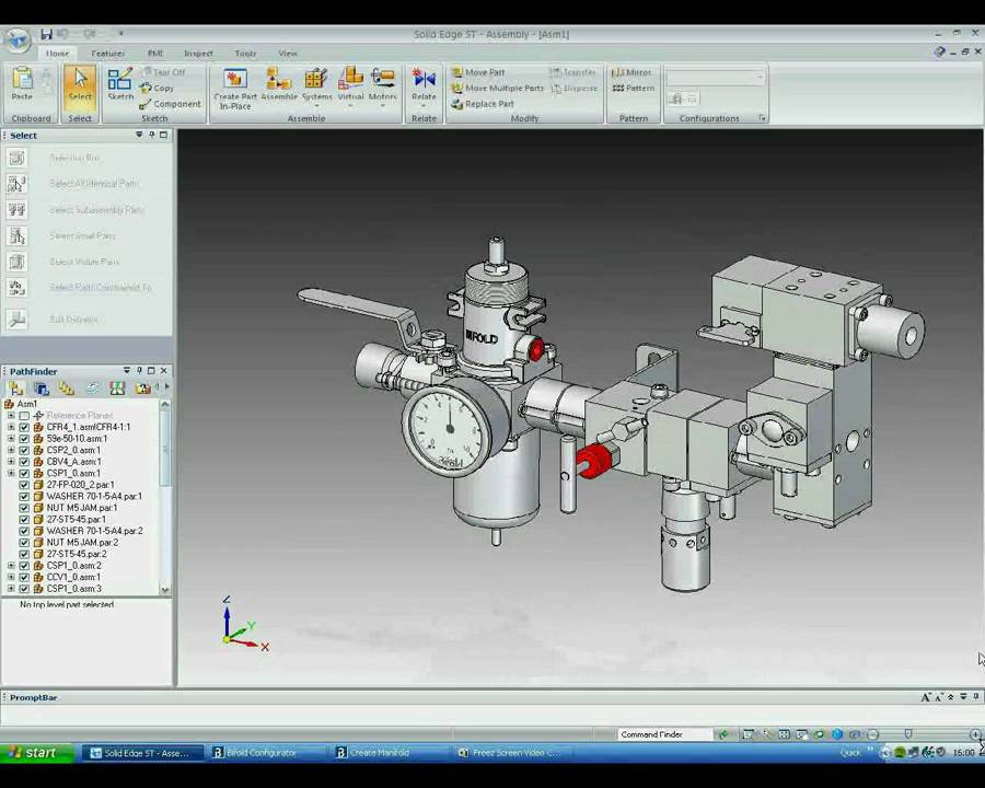 Bifold AXIS Pneumatic Manifold configurator using Solid Edge Automation ...