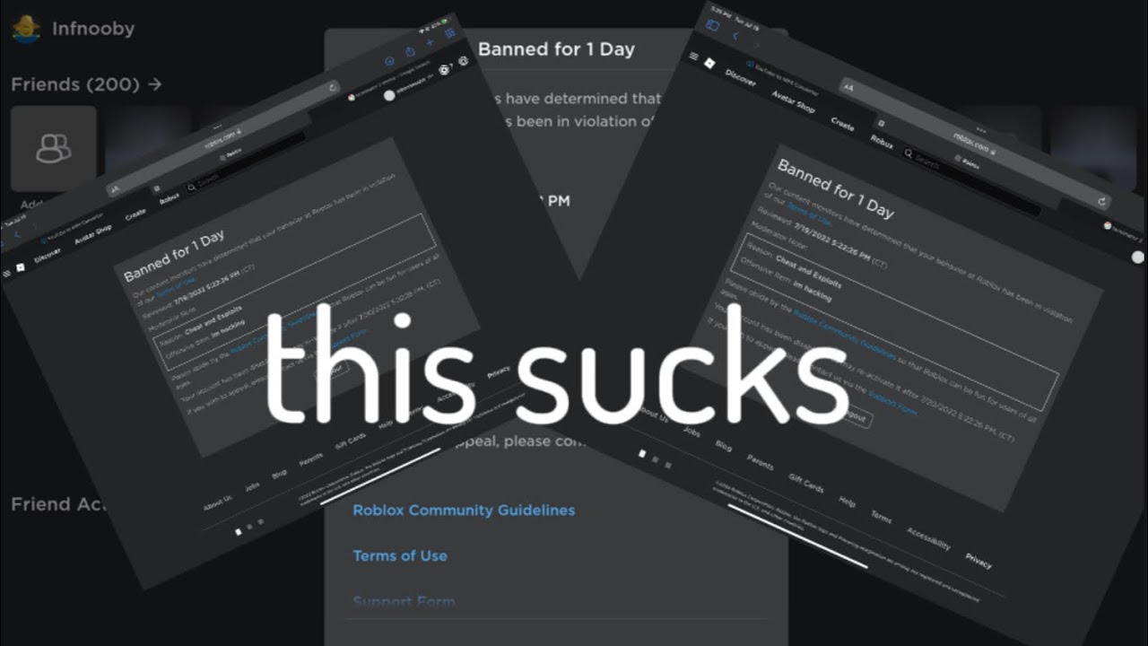 I got banned for 1 DAY for NO reason in roblox... - YouTube