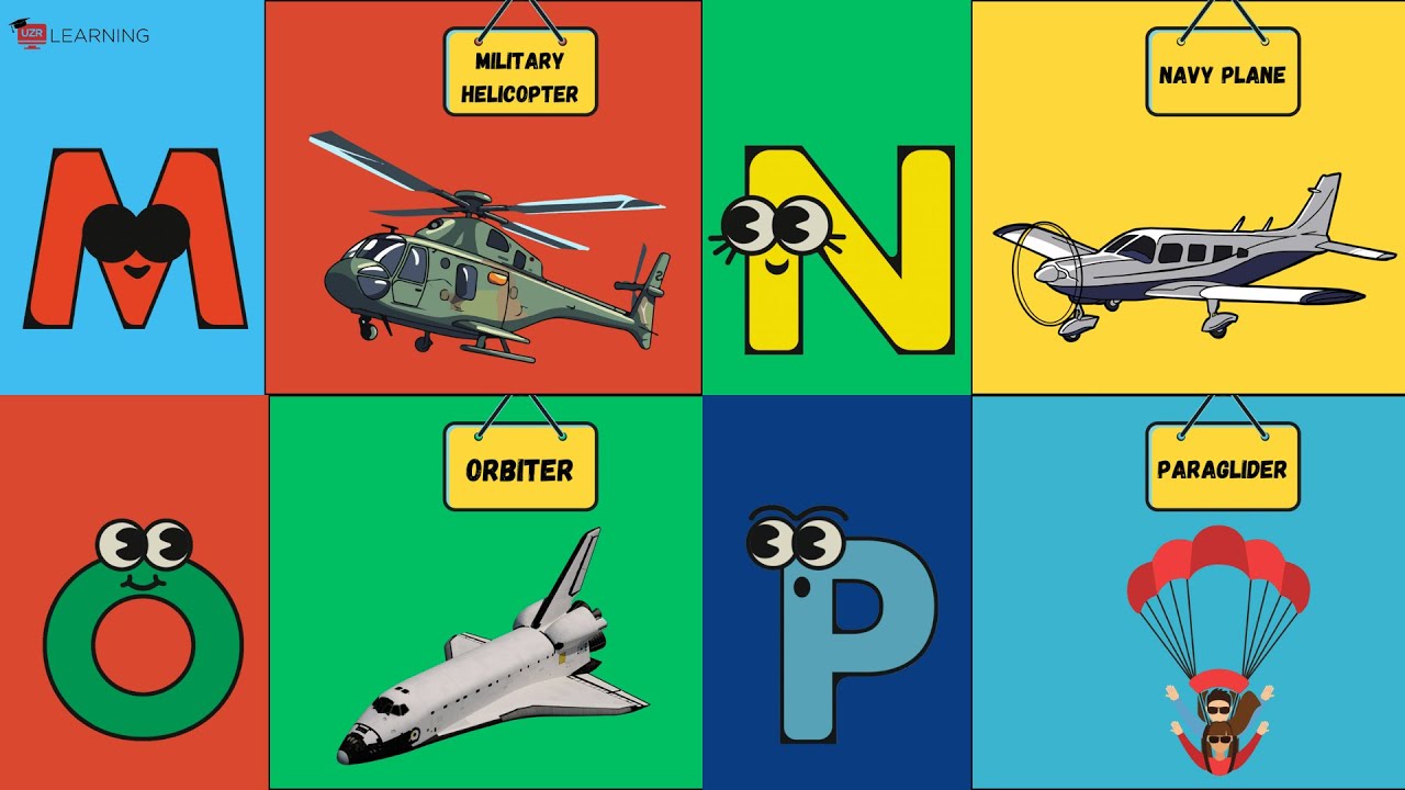 ABC Air Vehicles Song for Kids | Learn A to Z Flying Machines with Fun ...