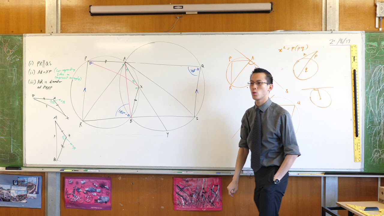Tough Circle Geometry Question (3 of 3: Using tangent properties) - YouTube