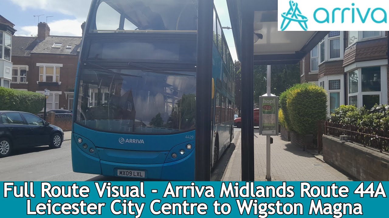 FULL ROUTE VISUAL - Arriva Midlands Route 44A - Leicester to Wigston ...