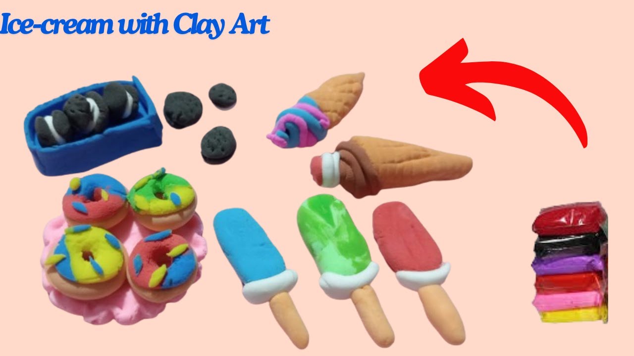 DIY How TO Make Miniature Different Ice-Cream With Polymer Clay || Mini ...