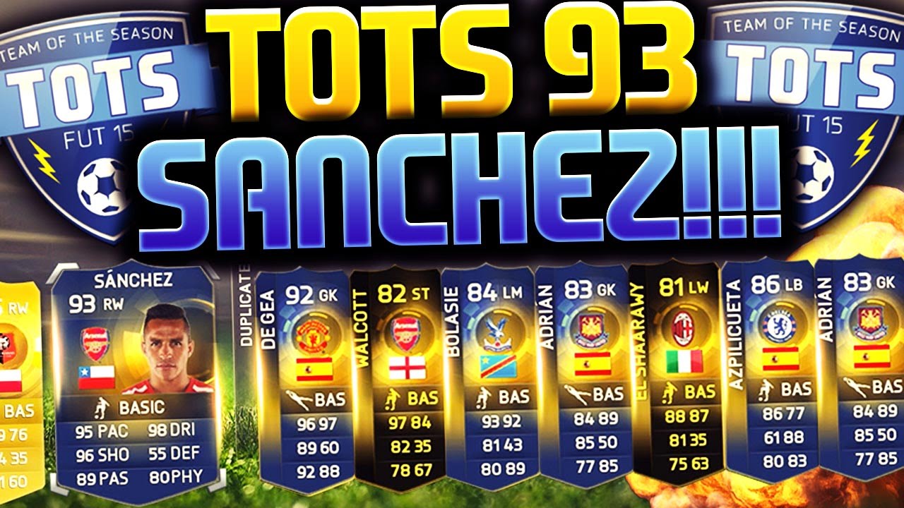 OMFG 93 TOTS SANCHEZ IN A PACK! 15 X 100K TOTS PACKS (FIFA 15 ULTIMATE ...