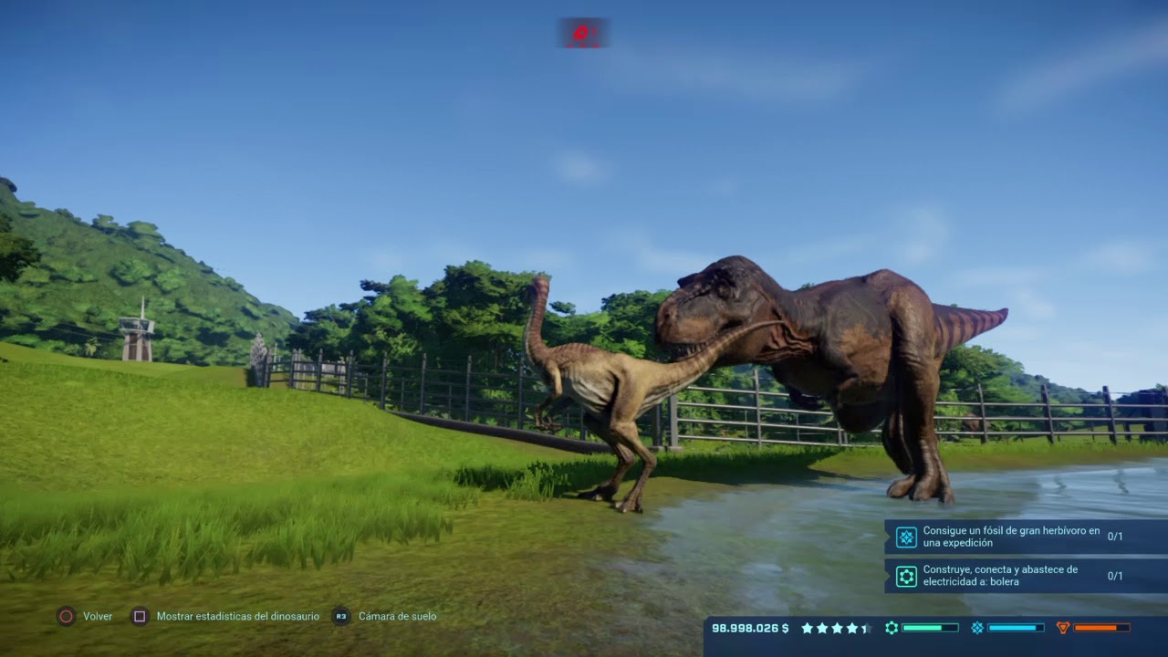 Jurassic World Evolution - T.rex eats Gallimimus - YouTube