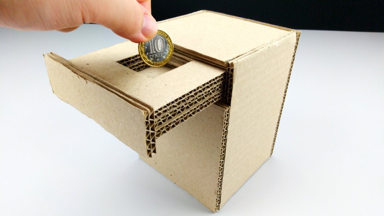 How to Make Coin Bank Box - YouTube